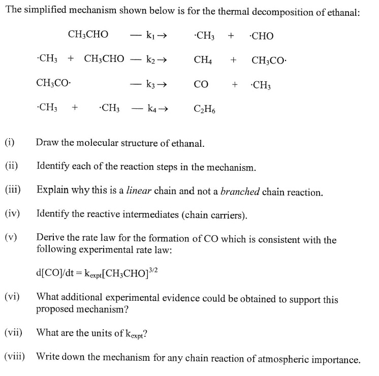 SOLVED: The simplified mechanism shown below is for the thermal ...