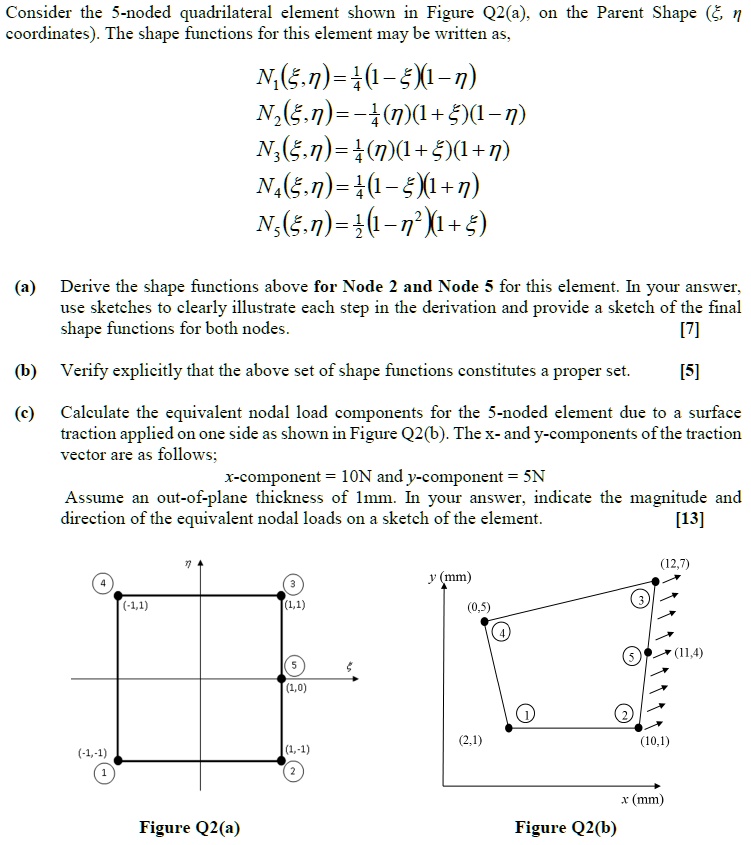 Solved Consider The S Noded Quadrilateral Element Shown In Figure Q2 A With Coordinates The
