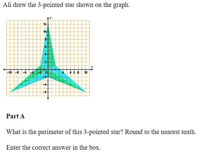 Ali drew the 3-pointed star shown on the graph. Part A What is the ...