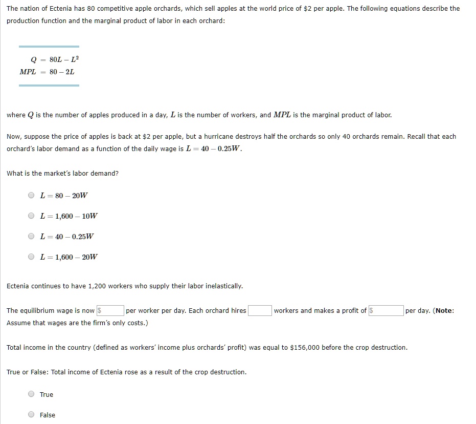 SOLVED: The nation of Ectenia has 80 competitive apple orchards, which ...