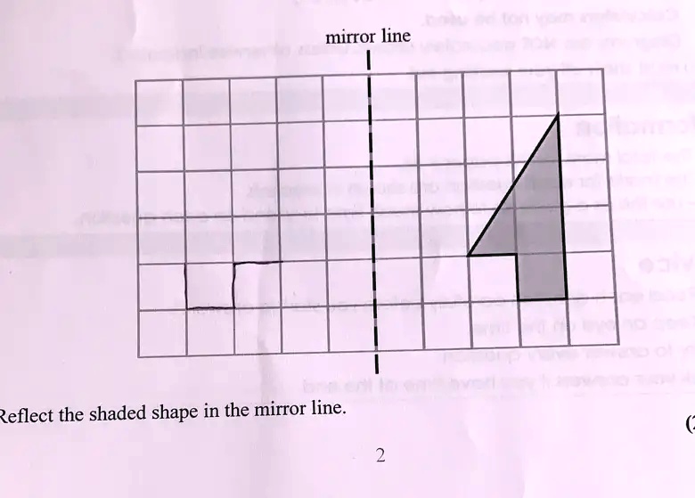 mirror line Reflect the shaded shape in the mirror line.