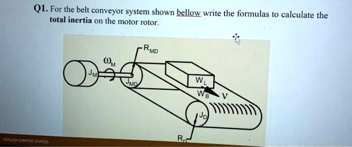 Q1. For the belt conveyor system shown bellow write the formulas to ...