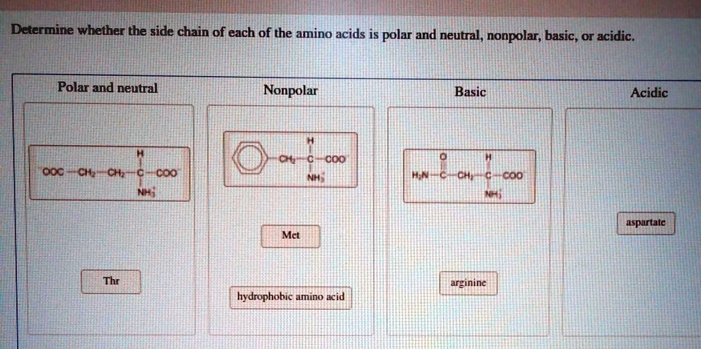 [GET ANSWER] determine whether the side chain of each of the amino ...
