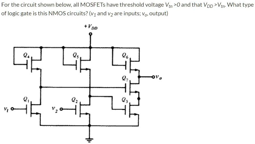 SOLVED: For the circuit shown below, all MOSFETs have threshold voltage ...