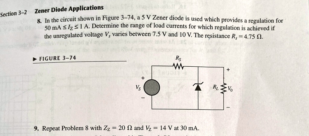 Section 3-2 Zener Diode Applications 8. In the circuit shown in Figure ...