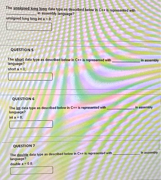 SOLVED: Texts: The unsigned long long data type, as described below in ...