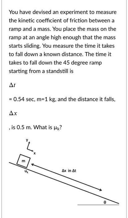 SOLVED: You have devised an experiment to measure the kinetic ...