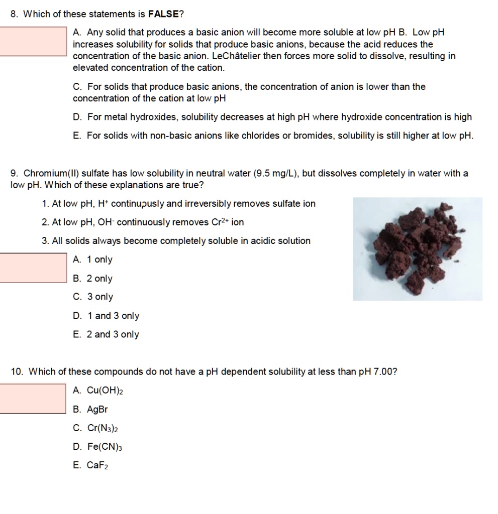which of these statements is false any solid that produces a basic ...
