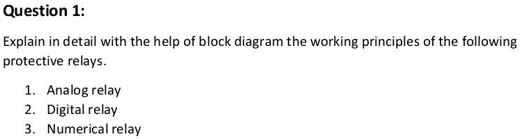 Question 1: Explain in detail with the help of block diagram the ...