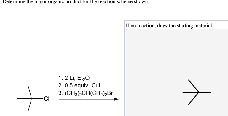 Determine the major organic product for the reaction scheme shown. CI 1 ...