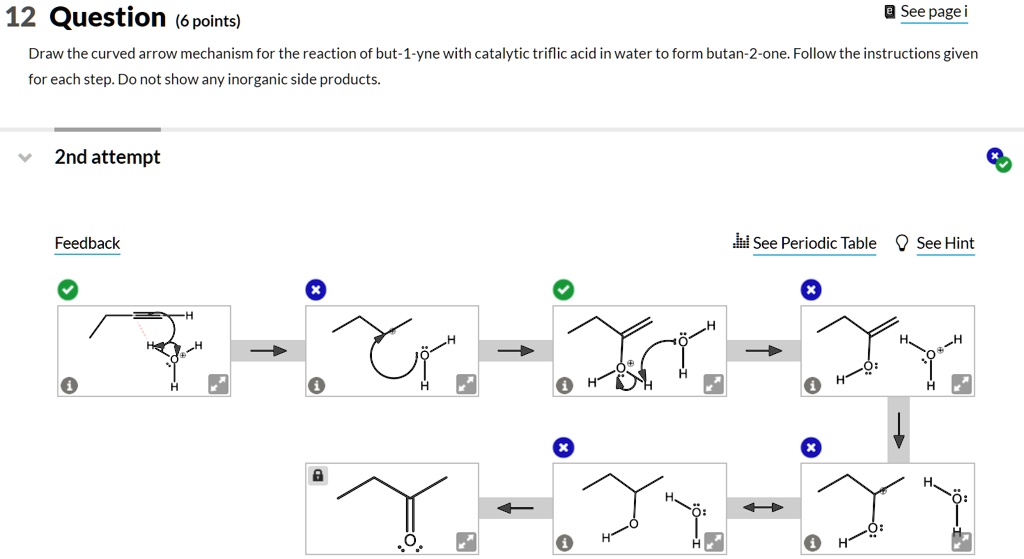 draw the curved arrow mechanism for the reaction of but 1 yne with ...