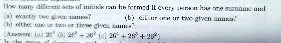 how many different sets of initials can be formed if every person has ...