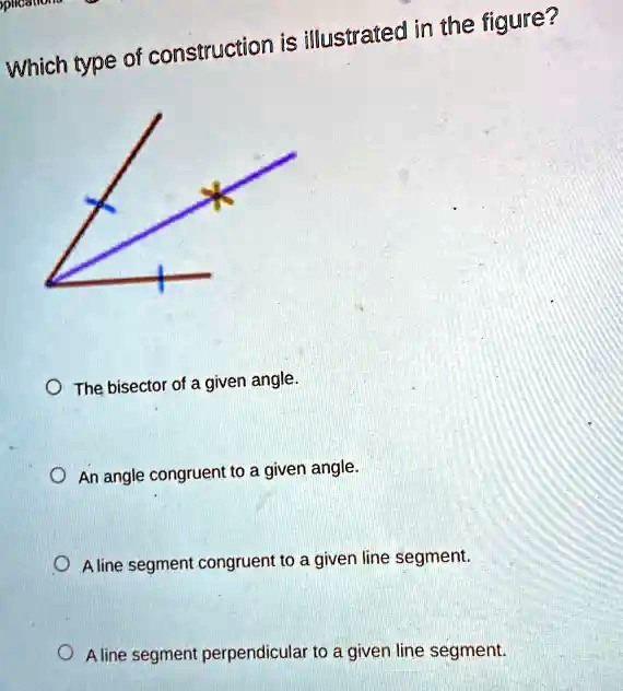 Which type of construction is illustrated in the figure? The bisector ...