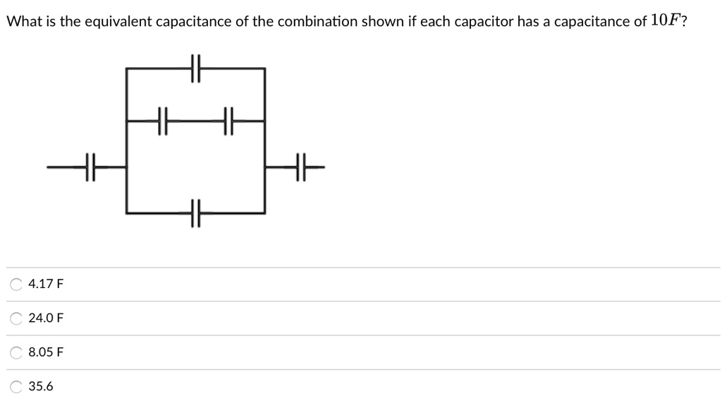 SOLVED: What is the equivalent capacitance of the combination shown if ...