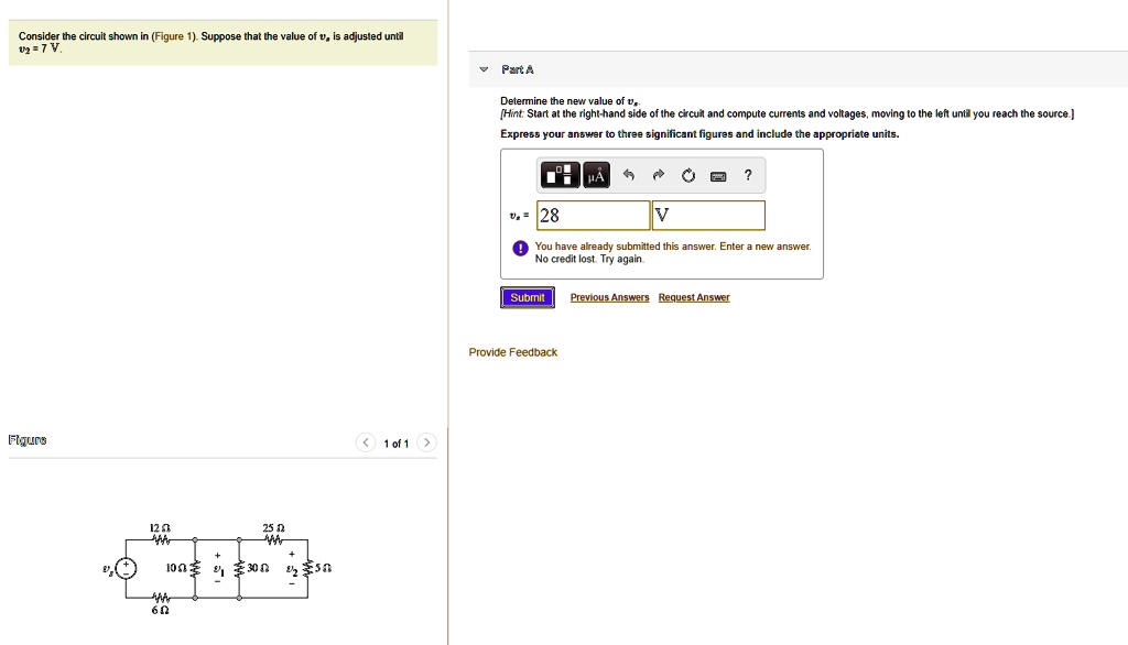 SOLVED: Consider the circuit shown in Figure 1. Suppose that the value of u is adjusted until V ...