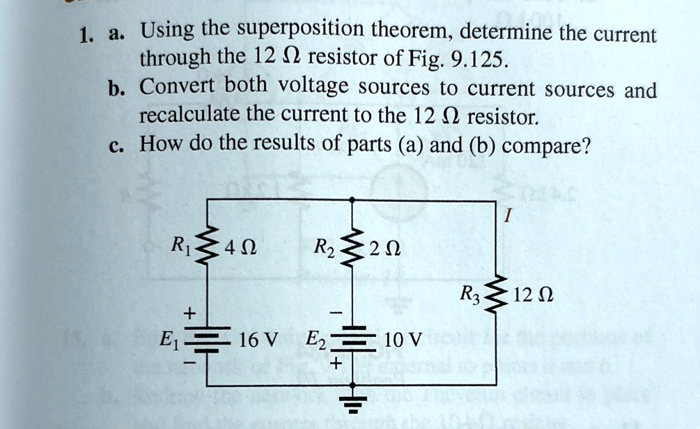 1 a using the superposition theorem determine the current through the ...