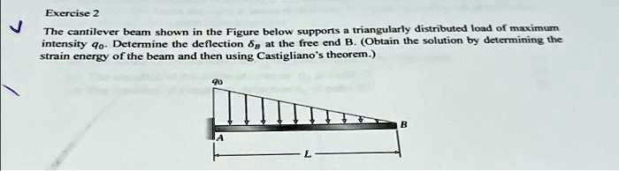 exercise 2 the cantilever beam shown in the figure below supports a triangularly distributed ...