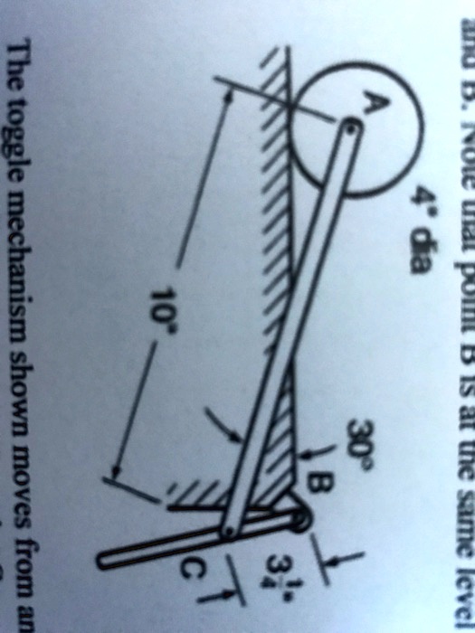 SOLVED: A roller band lever mechanism is in the position shown. Find ...