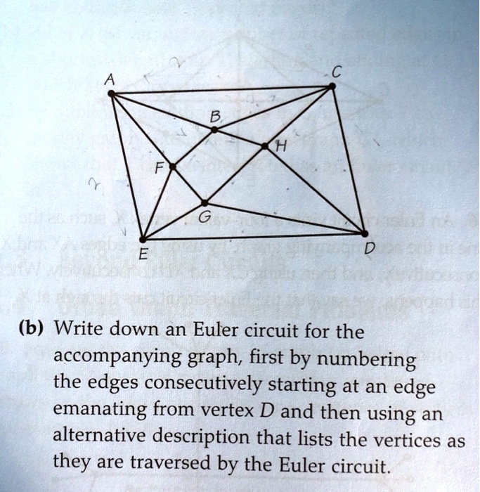 b write down an euler circuit for the accompanying graph first by numbering the edges ...