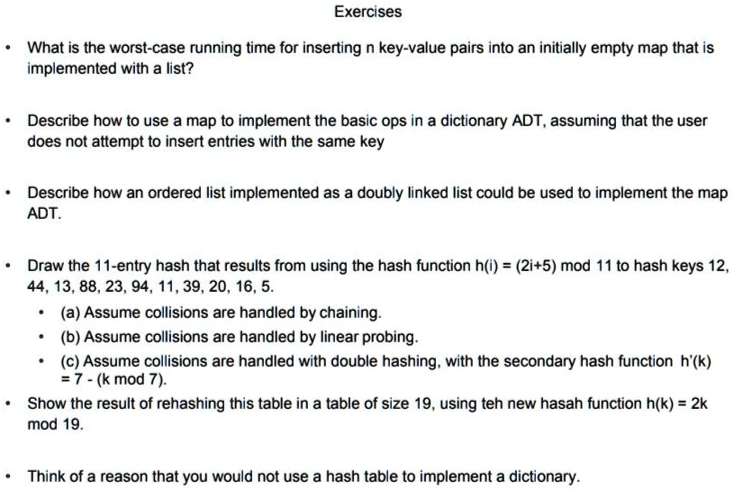 SOLVED: What is the worst-case running time for inserting n key-value pairs into an initially ...