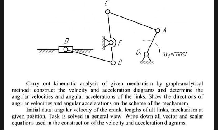 SOLVED: Carry out kinematic analysis of the given mechanism by graph-analytical method ...