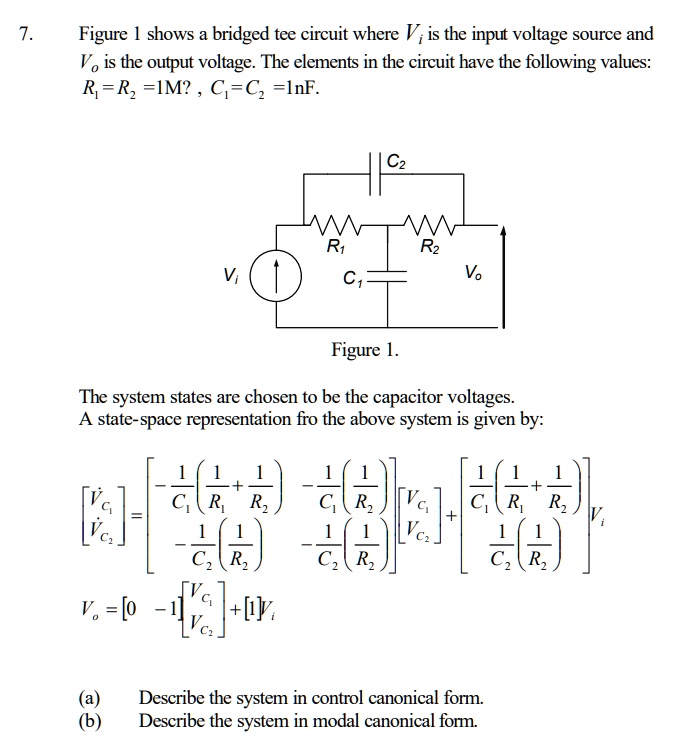 SOLVED: Kindly show the details step of this question. 7. Figure 1 shows a bridged tee circuit ...