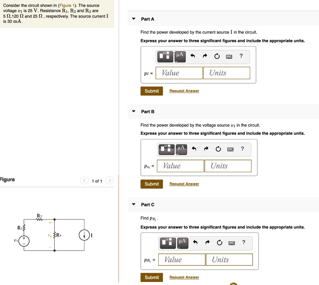 SOLVED: Consider the circuit shown in Figure 1. The source voltage is ...