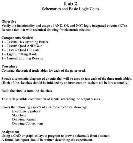 SOLVED: Lab 2: Schematics and Basic Logic Gates Objective: Verify the ...