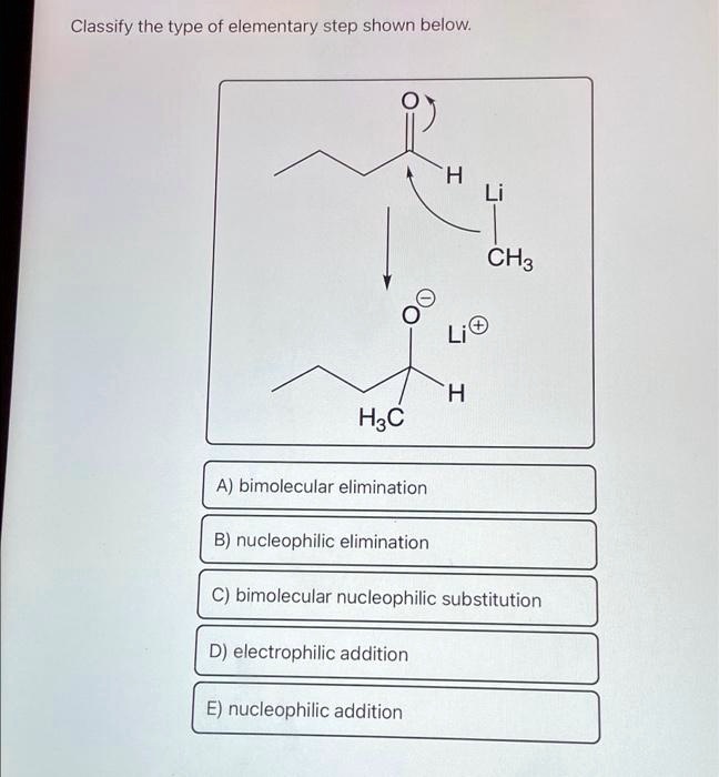 Classify the type of elementary step shown below. H Li CH3 H3C A ...