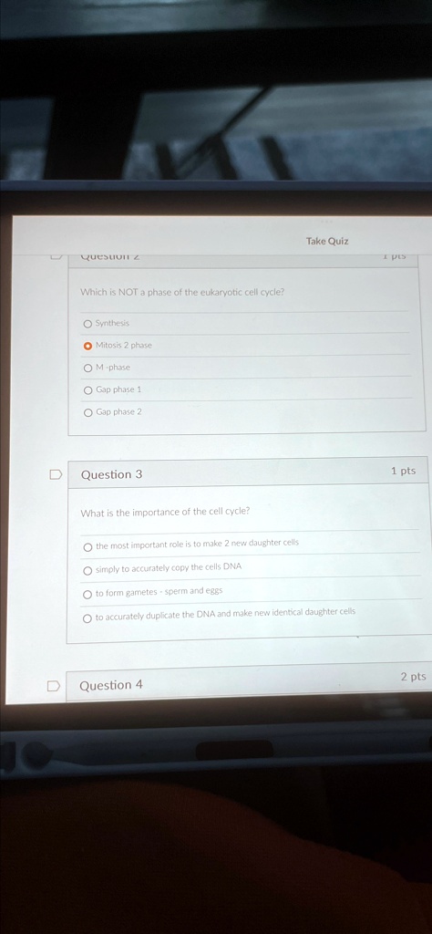 Question 2 Which is NOT a phase of the eukaryotic cell cycle? Synthesis ...