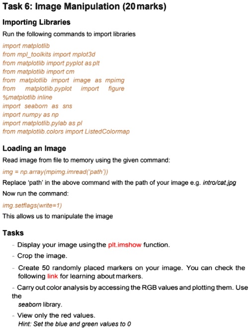 Solved Task 6 Image Manipulation 20 Marks Importing Libraries Run