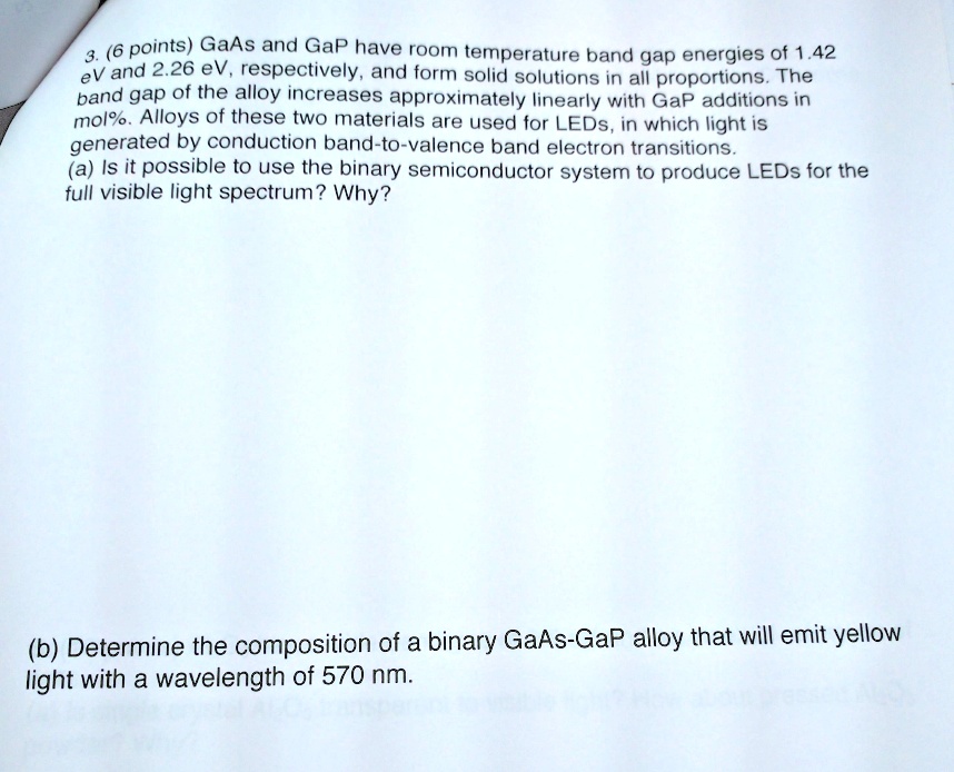 SOLVED: (a) Is it possible to use the binary semiconductor system to ...
