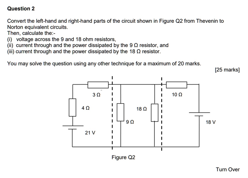 SOLVED: Convert the left-hand and right-hand parts of the circuit shown in Figure Q2 from ...