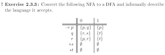 SOLVED: !Exercise 2.3.3:Convert the following NFA to a DFA and ...