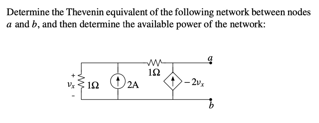 determine the thevenin equivalent of the following network between ... determine the thevenin equivalent of the following network between ...