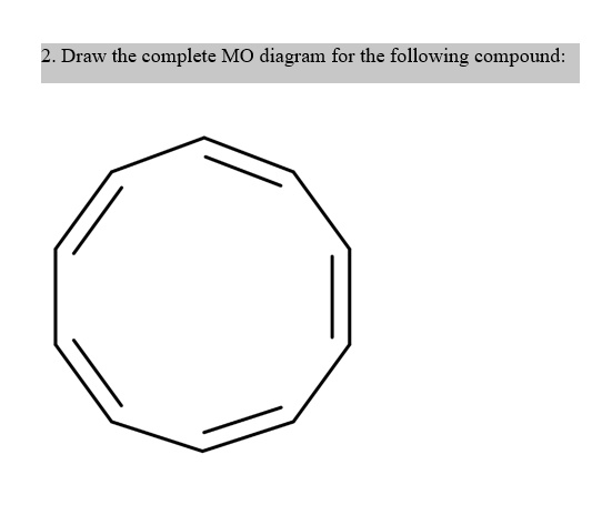 SOLVED: Draw the complete MO diagram for the following compound: