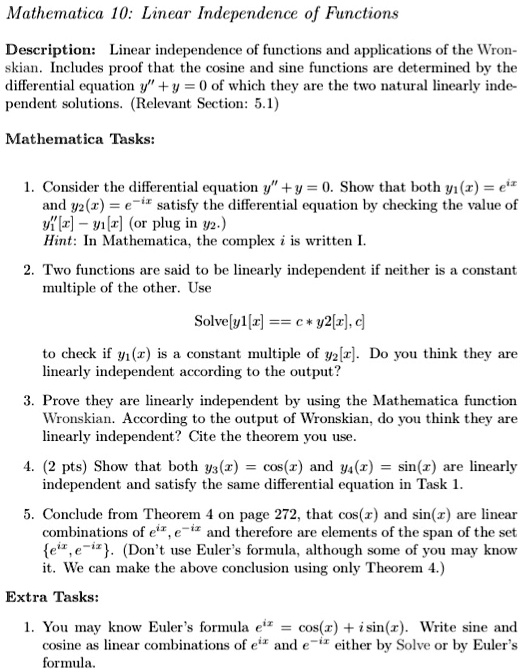 mathematica i0 linear independence of functions description linear independence of functions anc ...