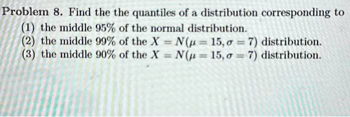 Problem 8. Find the the quantiles of a distribution...