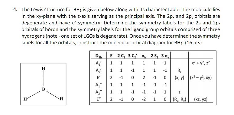 4 the lewis structure for bh is given below along with its character ...