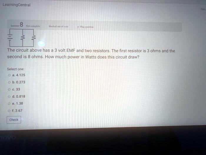 LearningCentral 8 Not complete Marked out of 1.00 Flag question The ...