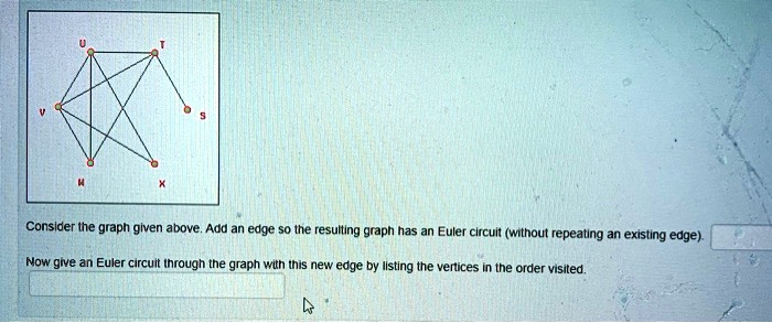 SOLVED:Consider tne graph given above Add an edge 50 lhe resulting graph has an Euler circuilt ...