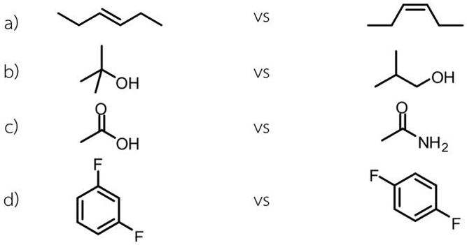 SOLVED: Compare the boiling point and melting point between molecules ...