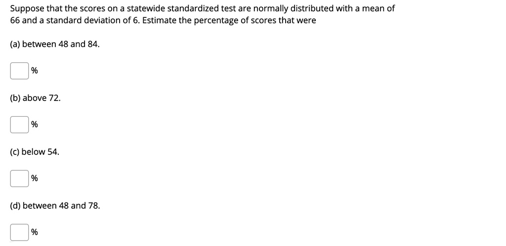 suppose that the scores on a statewide standardized test are normally ...