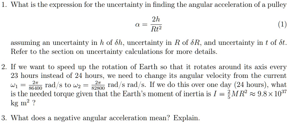 SOLVED: What is the expression for the uncertainty in finding the ...