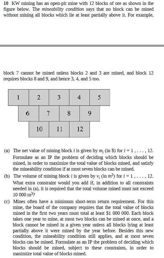 SOLVED: Please help with all parts of this Integer Programming problem ...
