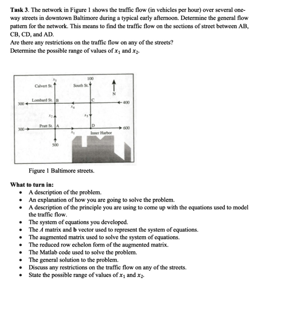 task 3 the network in figure 1 shows the traffic flow in vehicles per ...