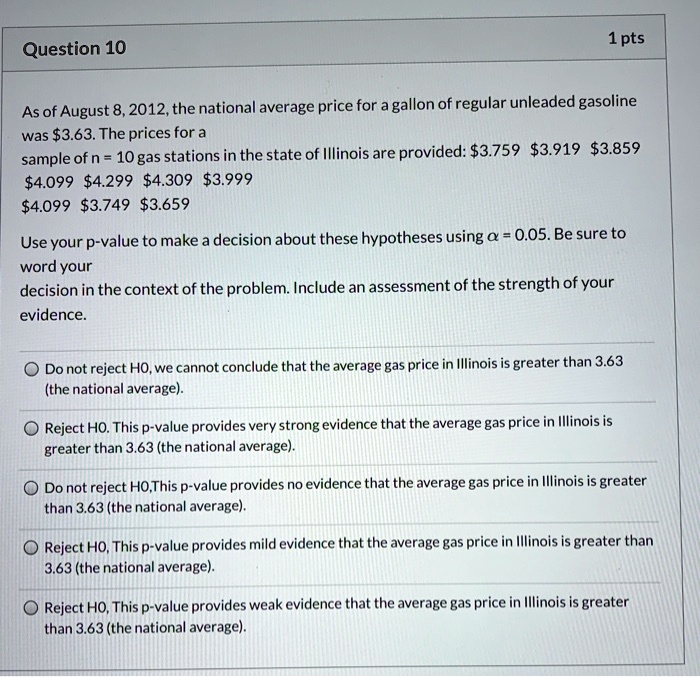 1pts question 10 as of august 82012the national average price for ...