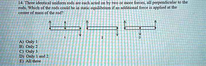 VIDEO solution: 14. Three identical uniform rods are each acted on by ...