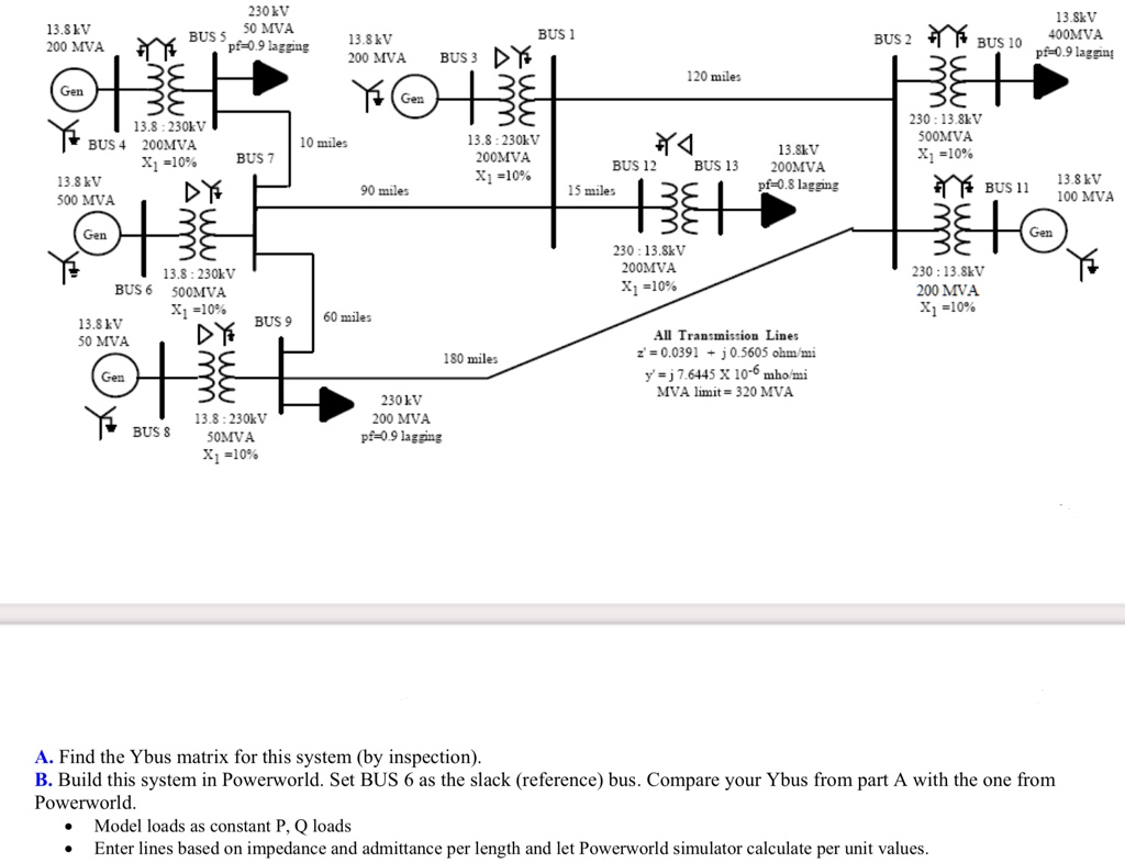 you are given a 13 bus power system shown below the transmission system ...
