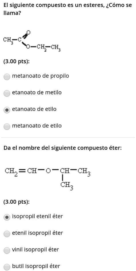 SOLVED: AYUDEN CON ESTA RESPUESTAS DE QUIMICA PREMIO AL MAS RAPIDO :C ...
